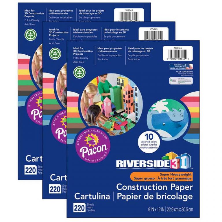 TeachersParadise - Riverside 3D™ Construction Paper, 10 Assorted Colors ...