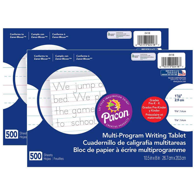 TeachersParadise - Pacon® Multi-Program Handwriting Paper, 1-1/8" Ruled ...