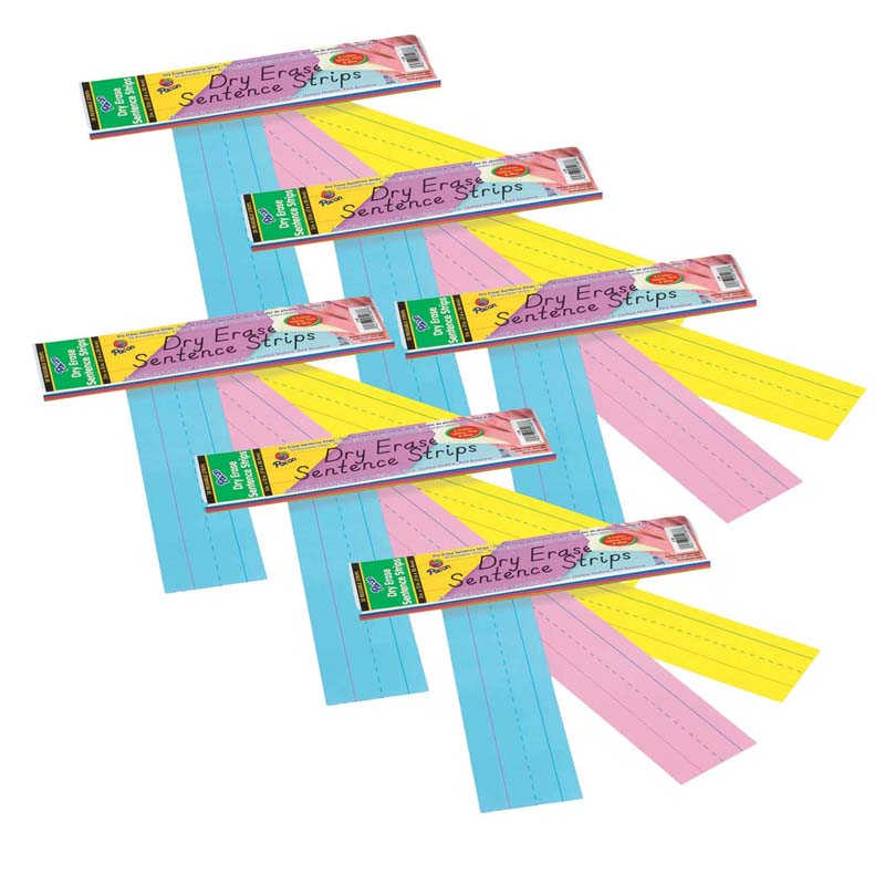 TeachersParadise - Pacon® Dry Erase Sentence Strips, 3 Assorted Colors ...