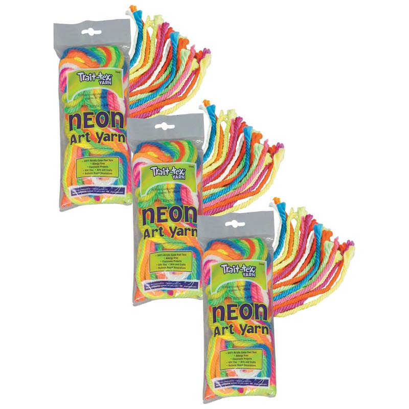TeachersParadise - Trait-tex® Art Yarn, Neon Colors & White, 50', 10 ...