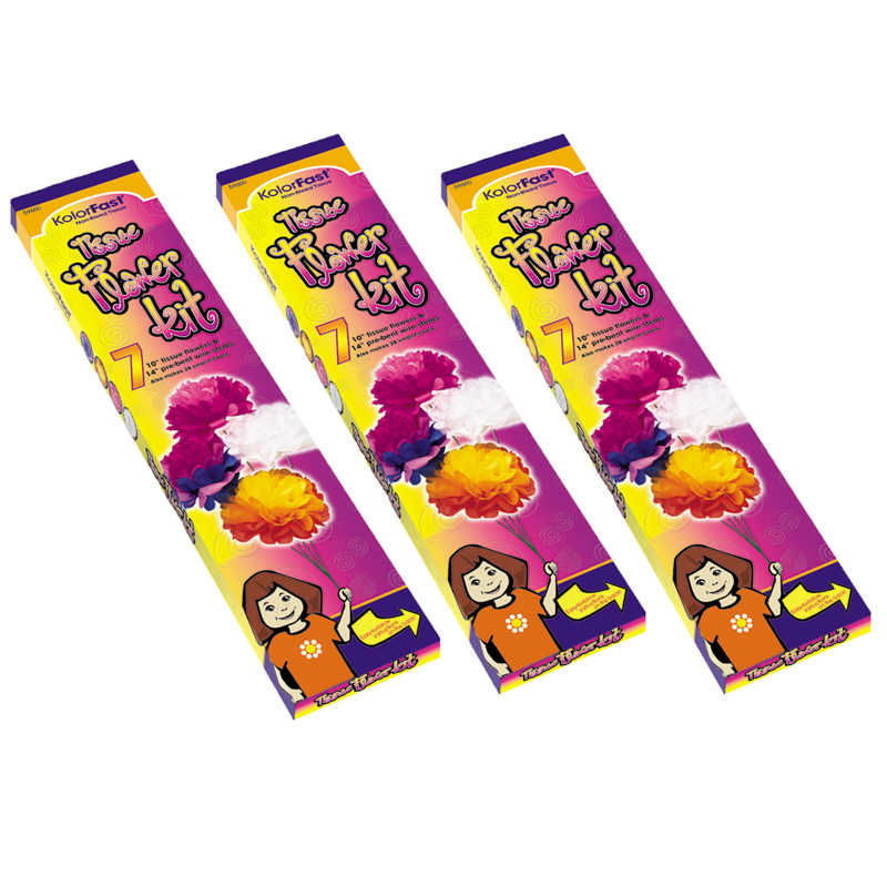 TeachersParadise - KolorFast® Tissue Flower Kit, 7 Assorted Colors, 10 ...