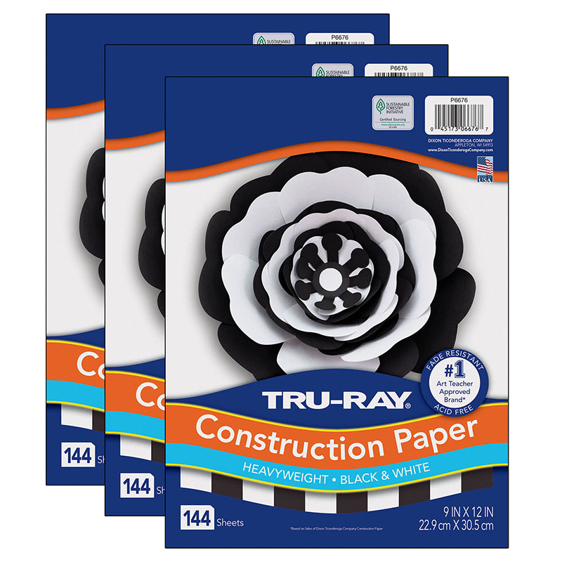 TeachersParadise - Tru-Ray® Premium Construction Paper, Black & White ...