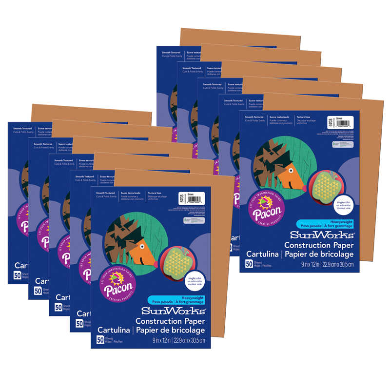 TeachersParadise - SunWorks® Construction Paper, Brown, 9" x 12", 50 ...