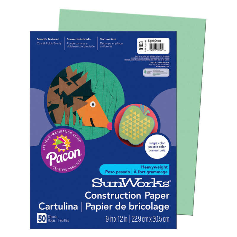 TeachersParadise - SunWorks® Construction Paper, Light Green, 9" x 12 ...