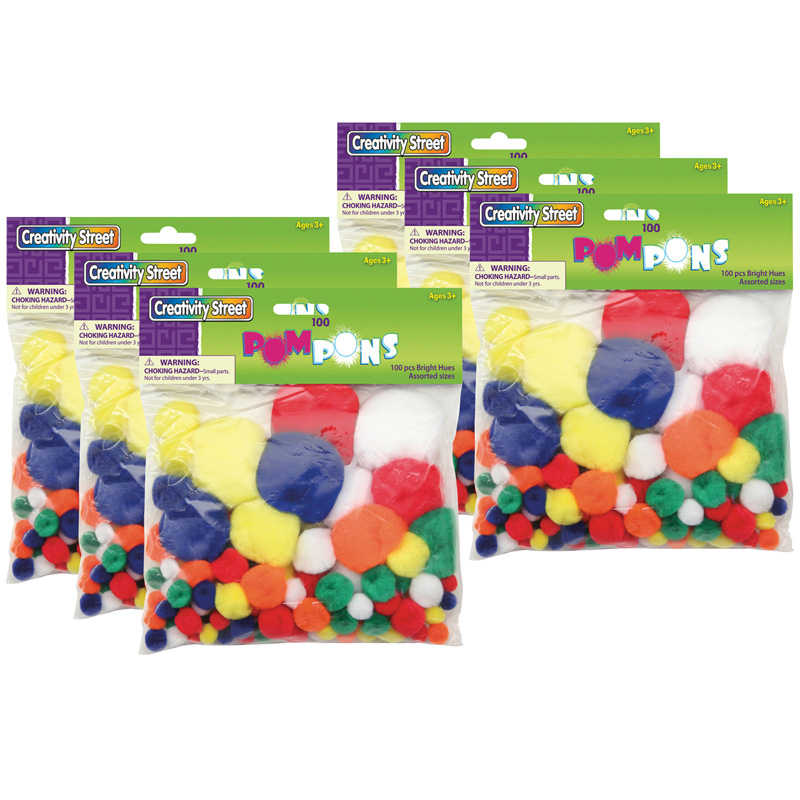 TeachersParadise - Creativity Street® Pom Pons, Bright Hues, Assorted ...