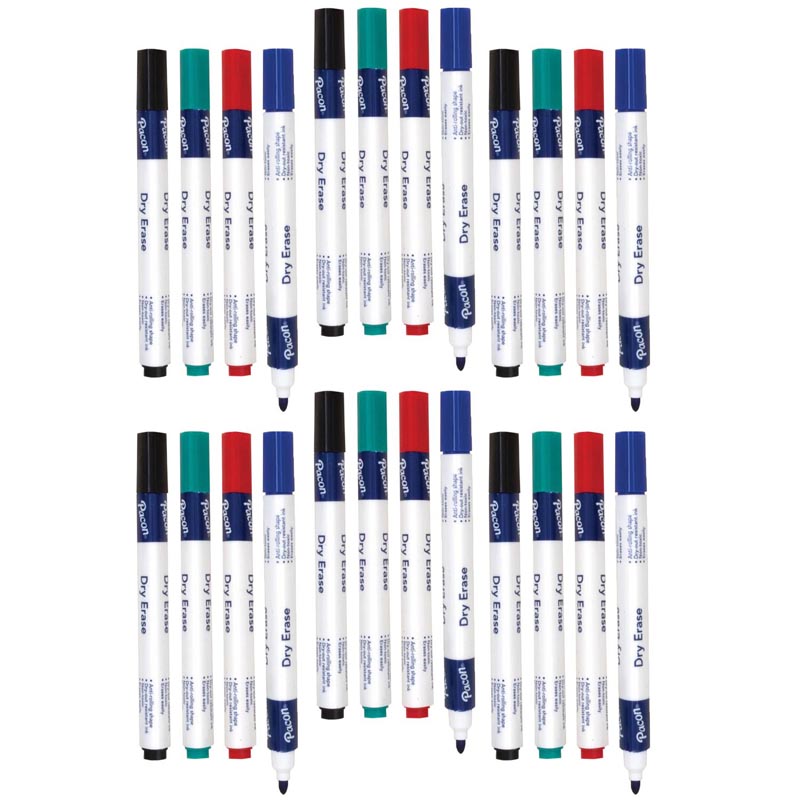 TeachersParadise - Pacon® Triangular Dry Erase Markers, 4 Assorted ...