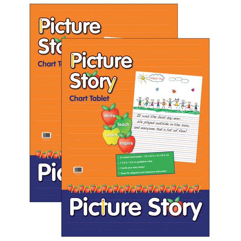 TeachersParadise - Pacon® Picture Story Chart Tablet, White, Ruled ...