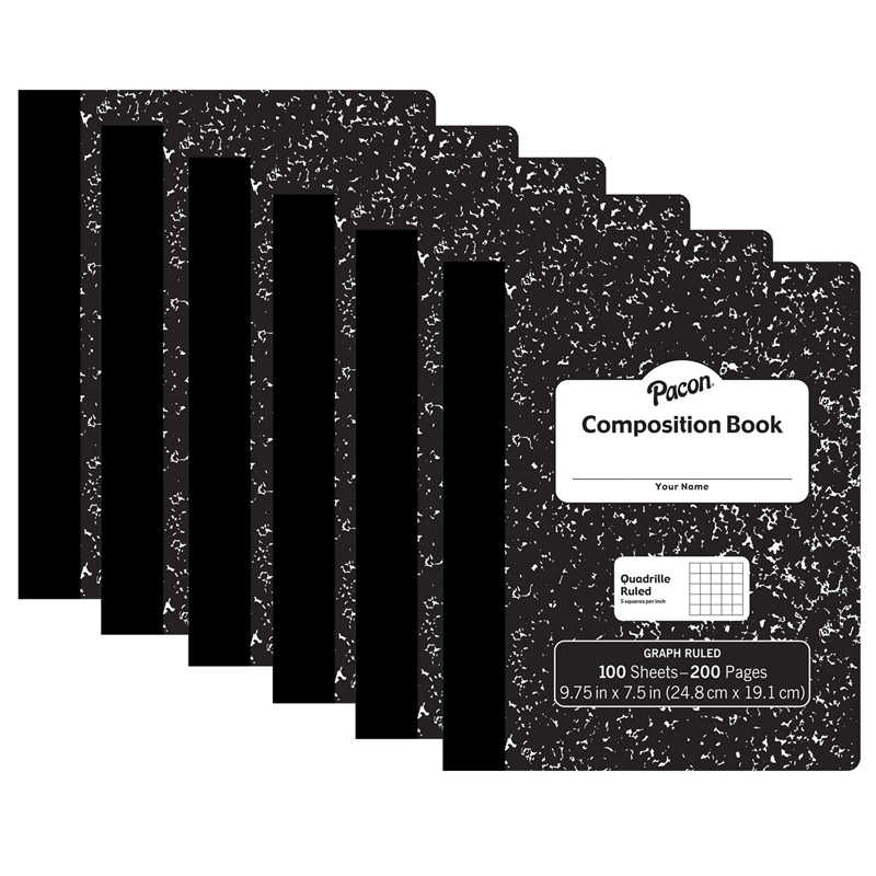 TeachersParadise - Pacon® Composition Book, Black Marble, 1/5 ...