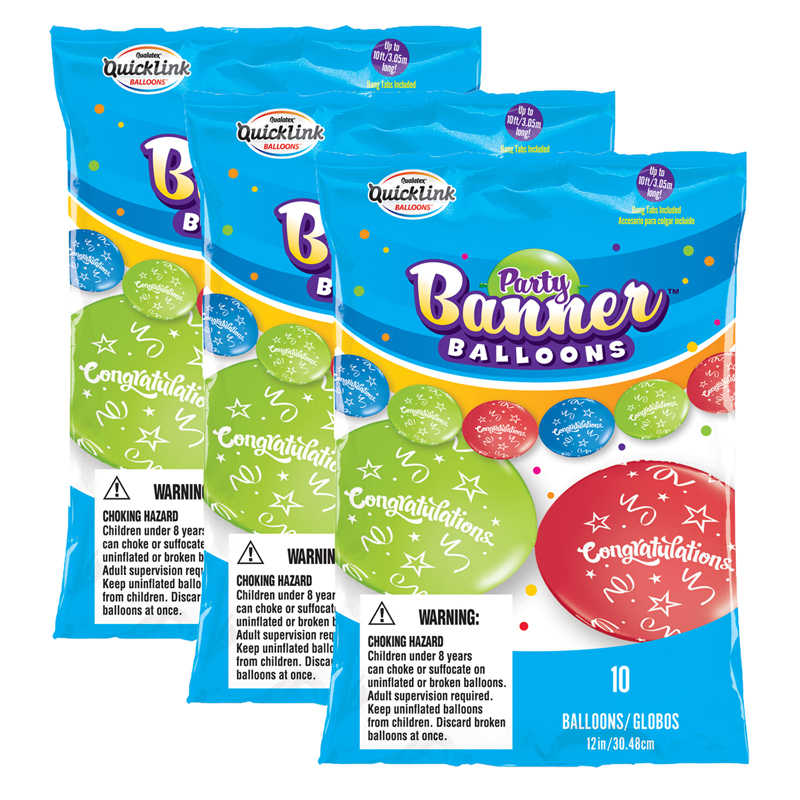TeachersParadise - Qualatex Congratulations Party Banner Balloons, 10 ...
