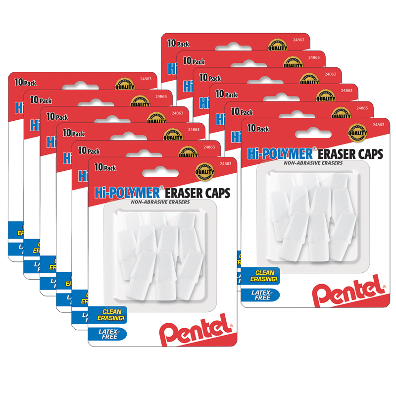 TeachersParadise - Pentel® Hi-Polymer White Cap Erasers, 10 Per Pack ...