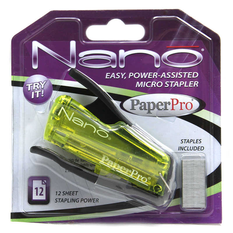TeachersParadise - PaperPro® inJOY™ 12 Nano Stapler, Green/Black - PPR1811