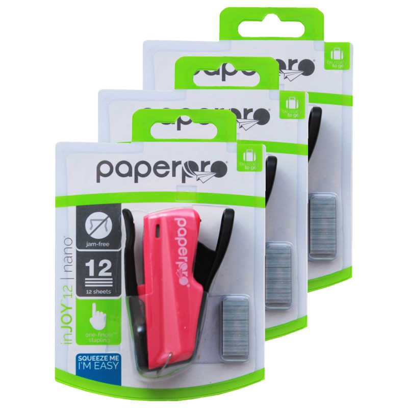 TeachersParadise - PaperPro® inJOY™ 12 Nano Stapler, Pink, Pack of 3 ...