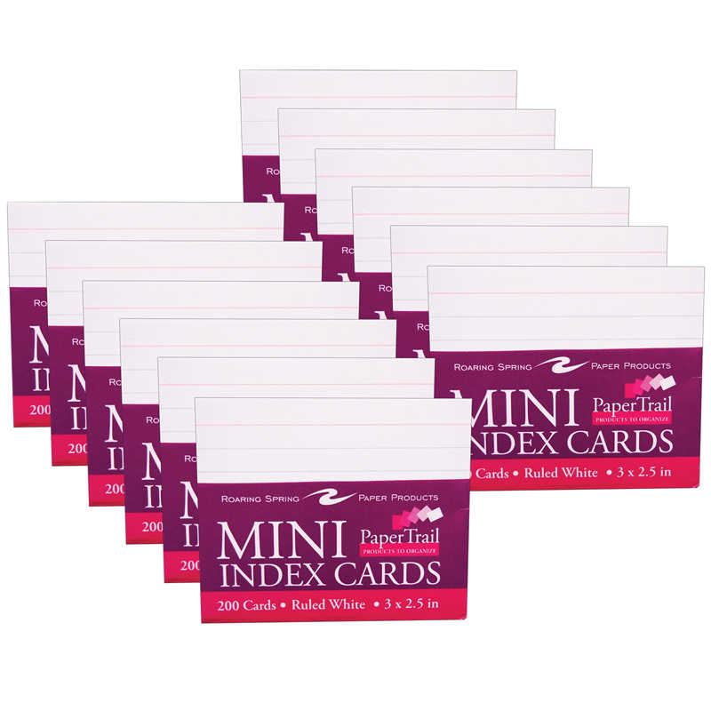 TeachersParadise - PaperTrail Mini Trayed Index Cards, 3" x 2-1/2 ...