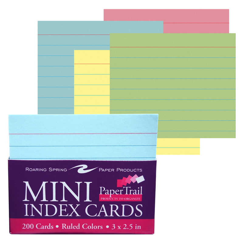 TeachersParadise - PaperTrail Mini Trayed Index Cards, 3" x 2-1/2 ...