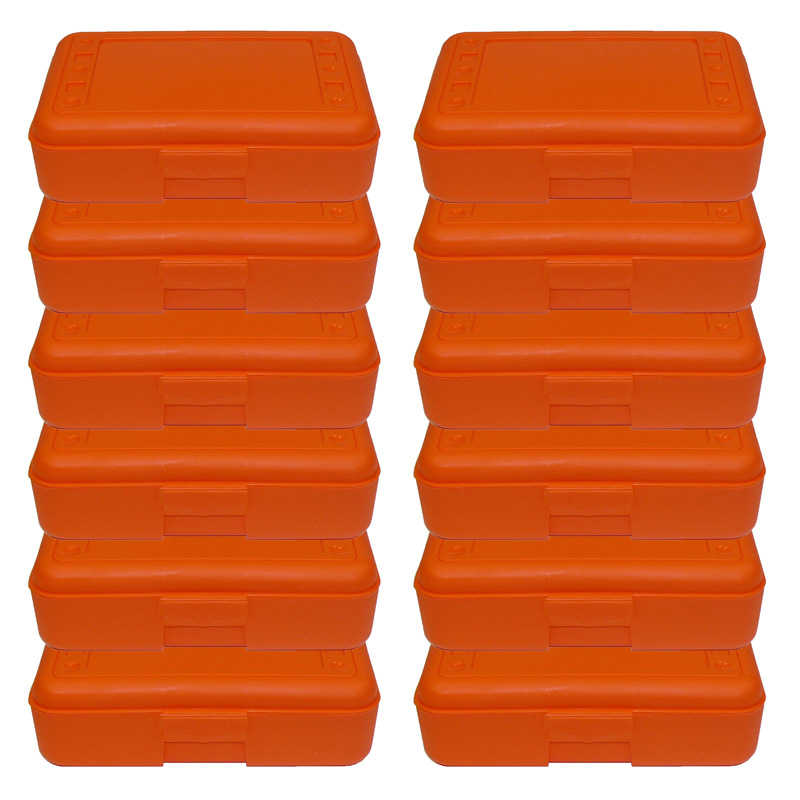 TeachersParadise - Romanoff Pencil Box, Orange, Pack of 12 - ROM60209-12
