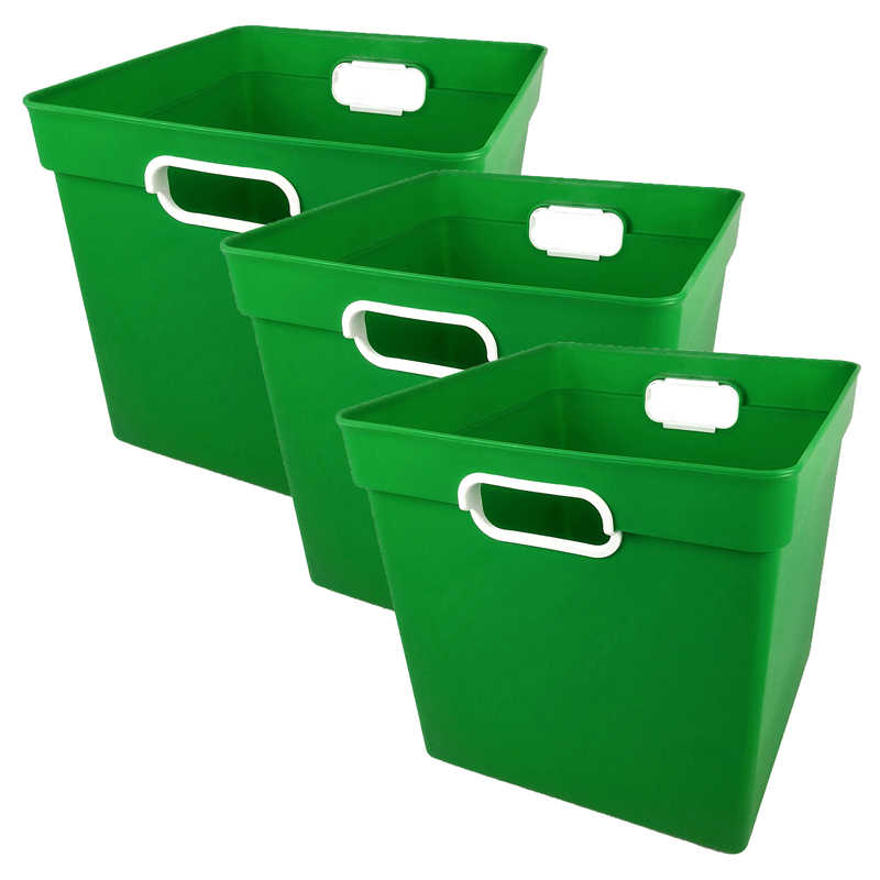TeachersParadise - Romanoff Cube Bin, Green, Pack of 3 - ROM72505-3