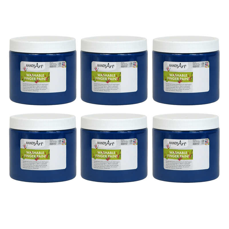 TeachersParadise - Handy Art® Washable Finger Paint, Blue, 16 oz., Pack ...