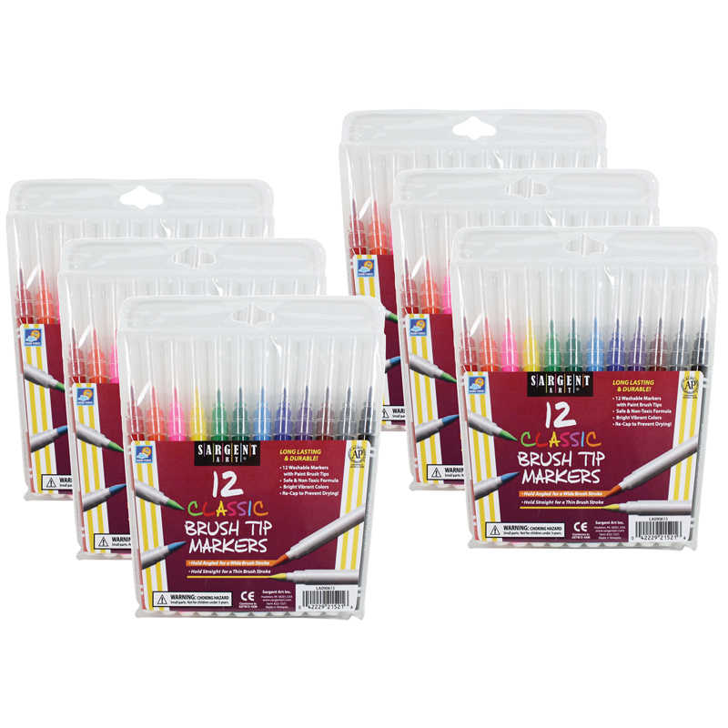 TeachersParadise - Sargent Art® Classic Brush Tip Markers, 12 Per Pack ...