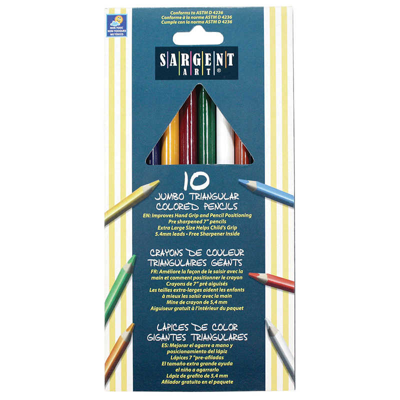 Maped Pencils Sargent Art 24-Count Triangle Colored Pencils - Easy-Grip ...