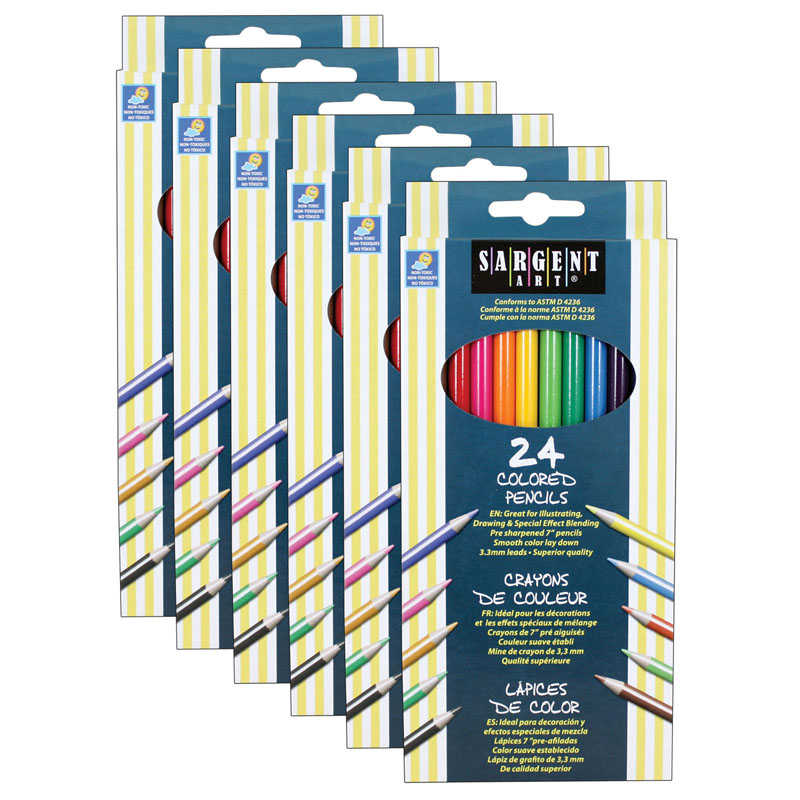 TeachersParadise - Sargent Art® Colored Pencils, 24 Colors Per Box, 6 ...