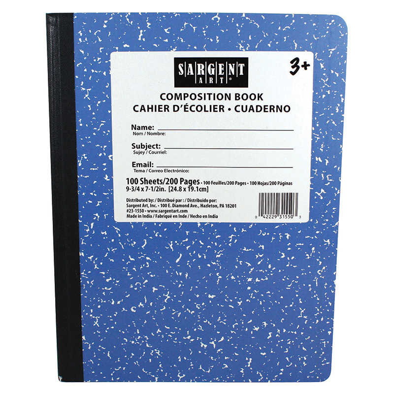 TeachersParadise - Sargent Art® Composition Book, Wide Ruled, 7.5" x 9. ...