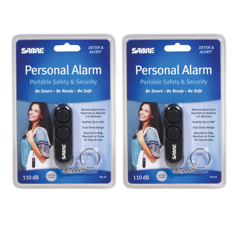 TeachersParadise - SABRE Personal Alarm - Black, Pack of 2 - SBCPA01-2