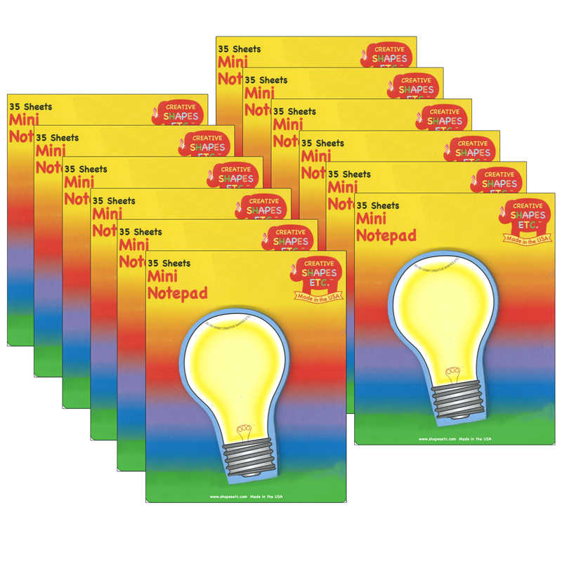 TeachersParadise - Creative Shapes Etc. Mini Notepad, Light Bulb, 35 ...
