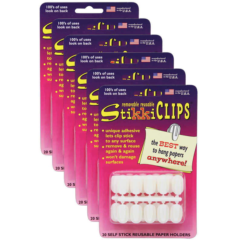 TeachersParadise - StikkiWorks StikkiCLIPS® Self-Stick Reusable Paper ...