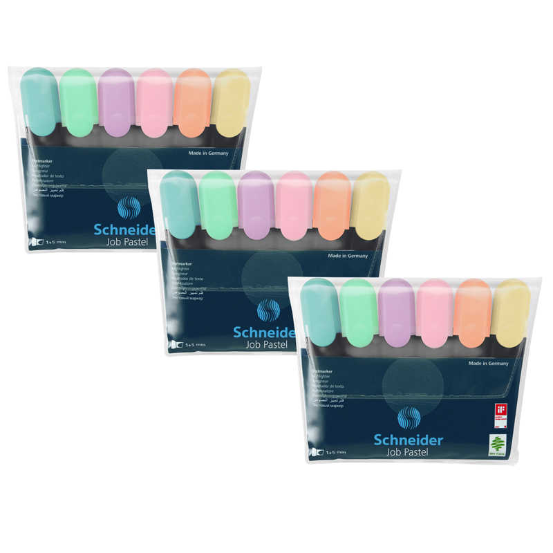 TeachersParadise - Schneider® Pastel Job Highlighters, 6 Per Pack, 3 ...