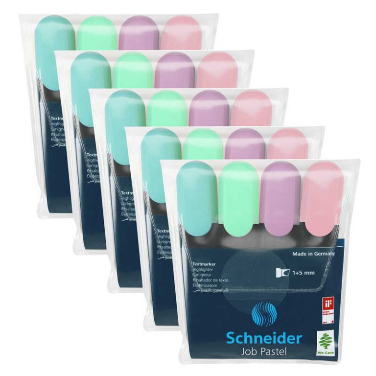 TeachersParadise - Schneider® Job Highlighters, Chisel Tip, Pastel, 4 ...