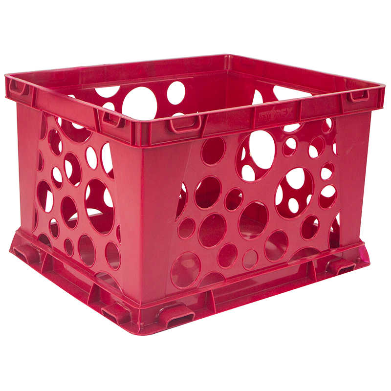 TeachersParadise - Storex Mini Crate, School Red - STX61491U24C