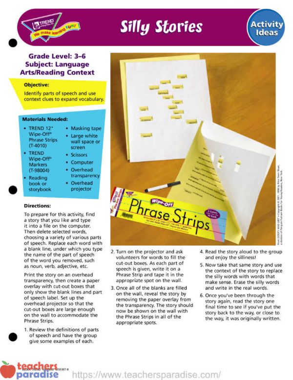 Silly Stories for Grades 3–6 Language Arts Activity by TREND ...