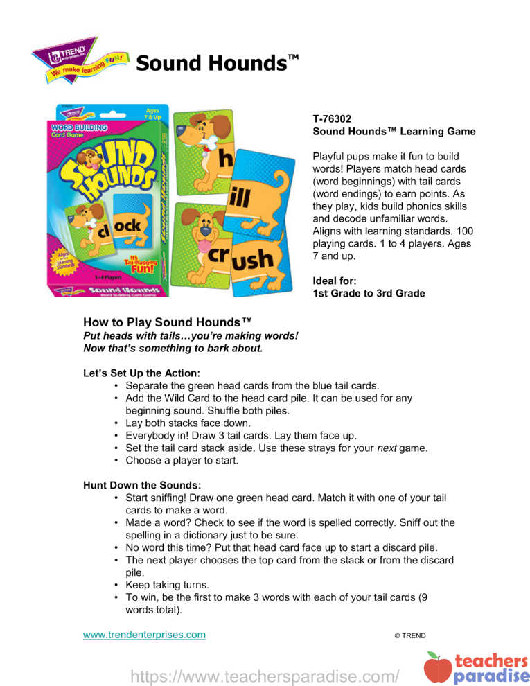 Sound Hounds™ Learning Game Set Up, Directions & Instructions by TREND ...