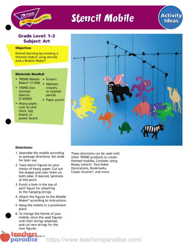 Stencil Mobile for Grades 1–3 Art Activity by TREND enterprises ...