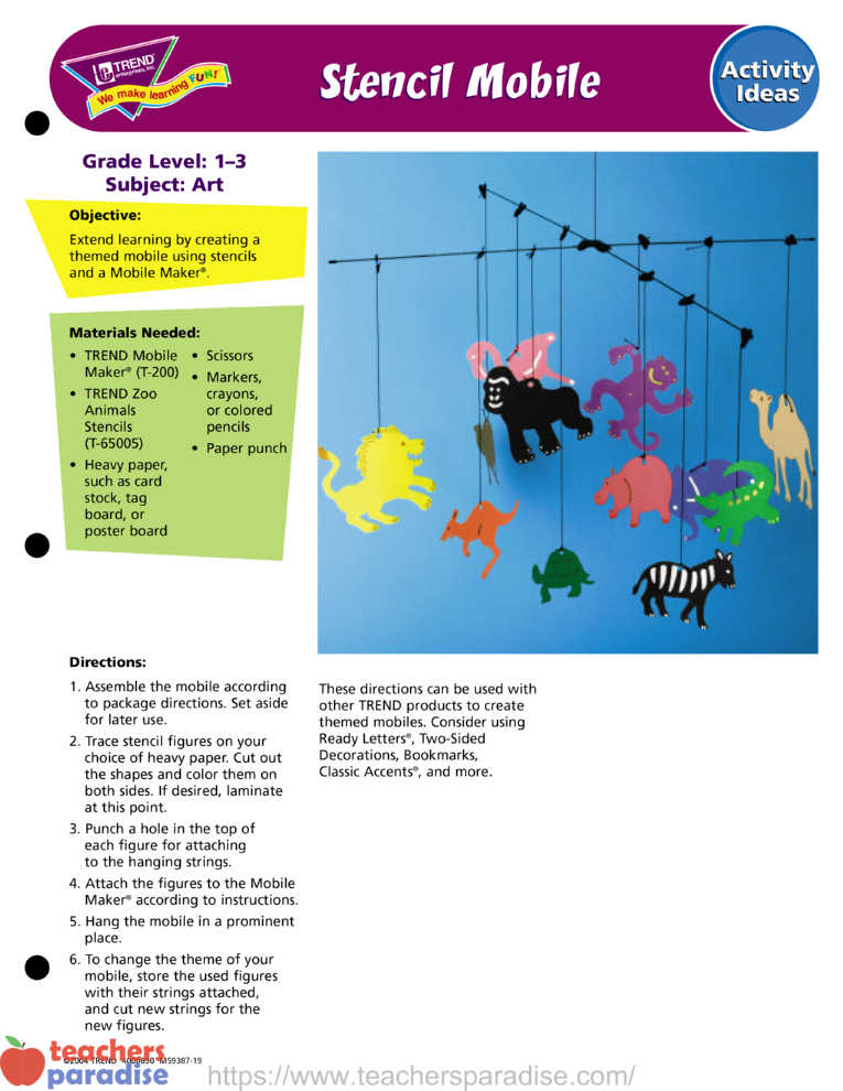 Stencil Mobile for Grades 1–3 Art Activity by TREND enterprises ...