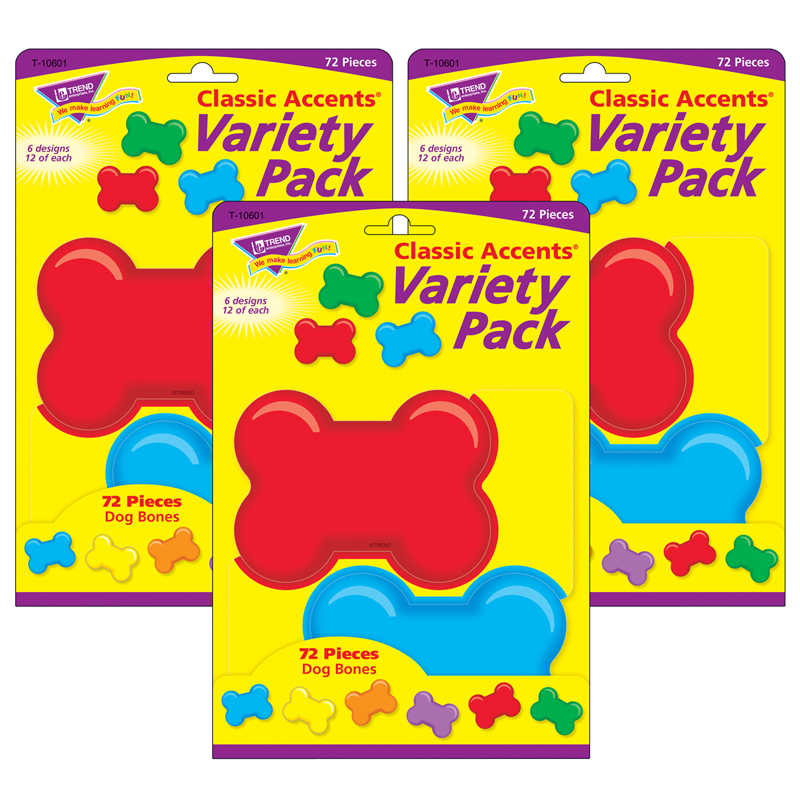 TeachersParadise - TREND Dog Bones Classic Accents® Variety Pack, 72 ...