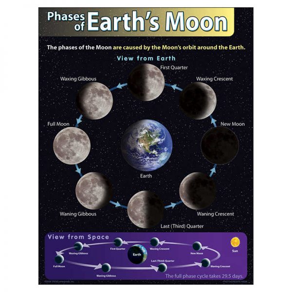 TeachersParadise - TREND Phases of Earth's Moon Learning Chart, 17" x ...