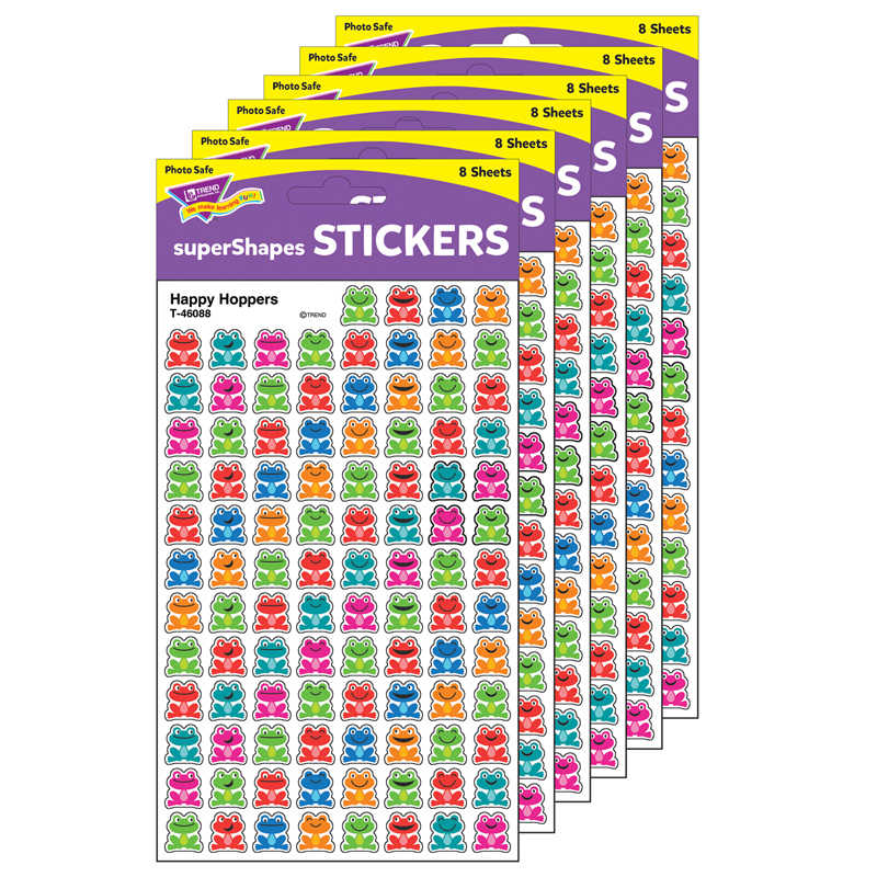 TeachersParadise - TREND Happy Hoppers superShapes Stickers, 800 Per ...
