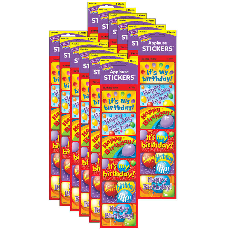 TeachersParadise - TREND Birthday Time Large Applause STICKERS®, 30 Per ...