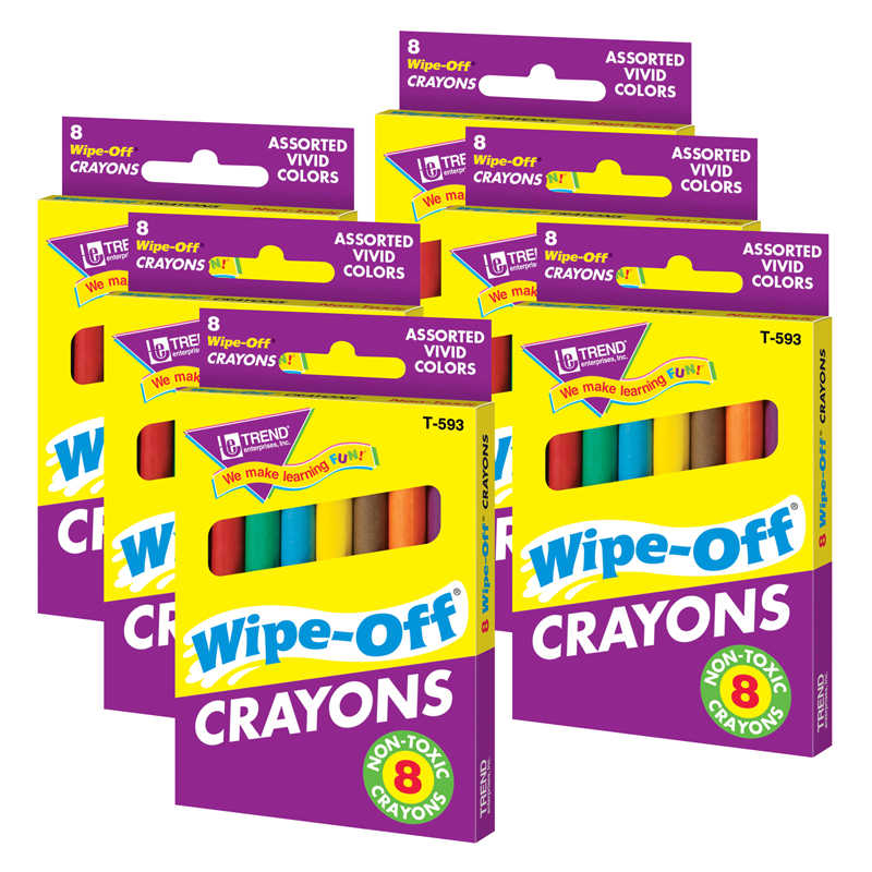 TeachersParadise - TREND Regular Assorted Wipe-Off® Crayons, 8 Per Pack ...