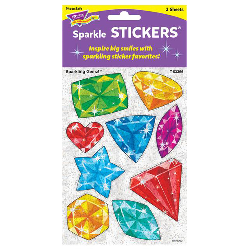 TeachersParadise - TREND Sparkling Gemz!™ Large Sparkle Stickers®, 18 ...