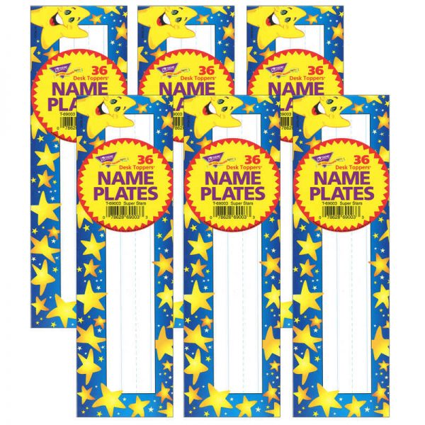 TeachersParadise - TREND Super Stars Desk Toppers® Name Plates, 36 Per ...