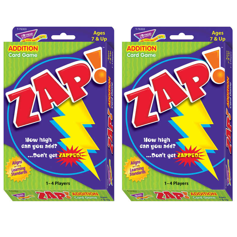 TeachersParadise - TREND Zap! Addition Card Game, Pack of 2 - T-76303-2