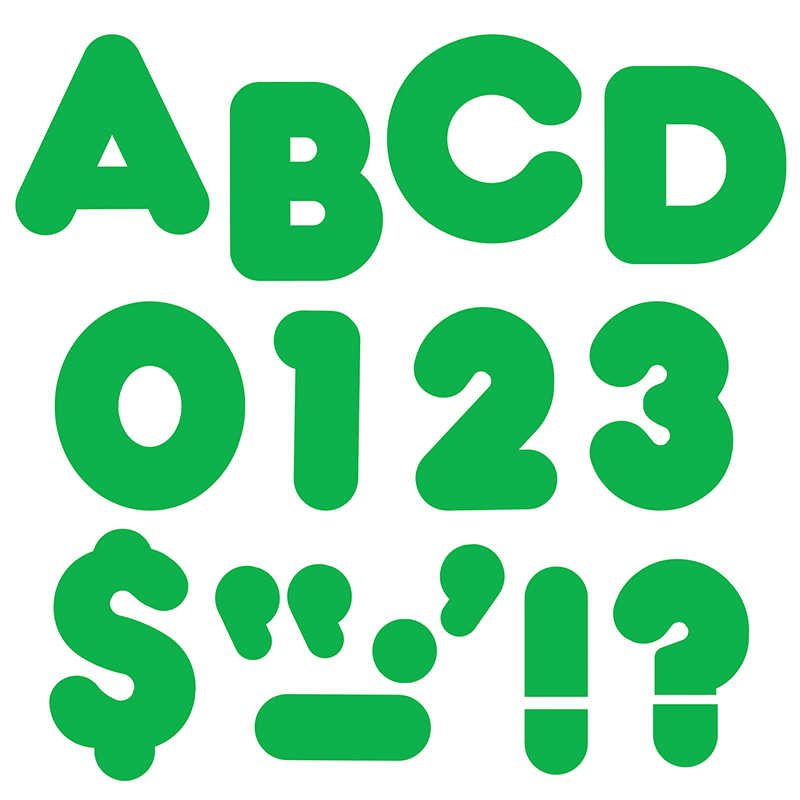 TeachersParadise - TREND Green 3" Casual Uppercase Ready Letters® - T-79005