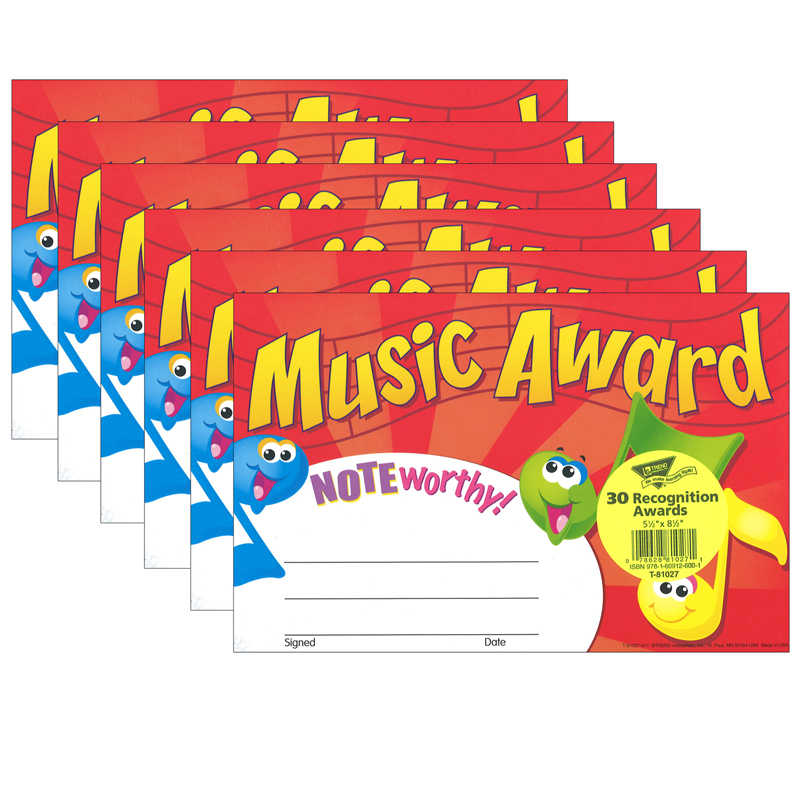 TeachersParadise - TREND Music Award Recognition Awards, 30 Per Pack, 6 ...