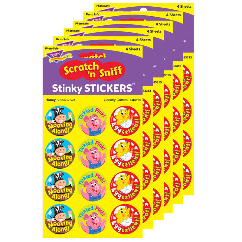 TeachersParadise - TREND Country Critters/Honey Stinky Stickers®, 48 ...