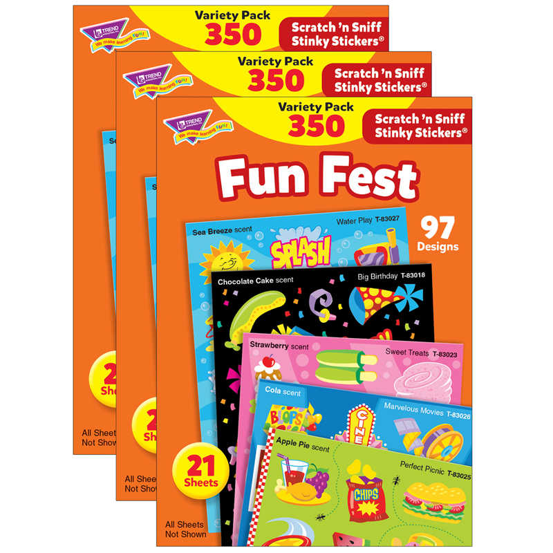 TeachersParadise - TREND Fun Fest Stinky Stickers® Variety Pack, 350 ...