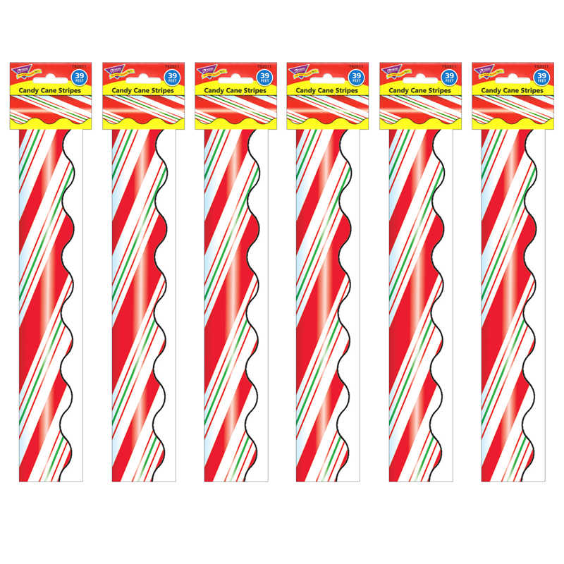 TeachersParadise - TREND Candy Cane Stripes Terrific Trimmers®, 39 Feet ...