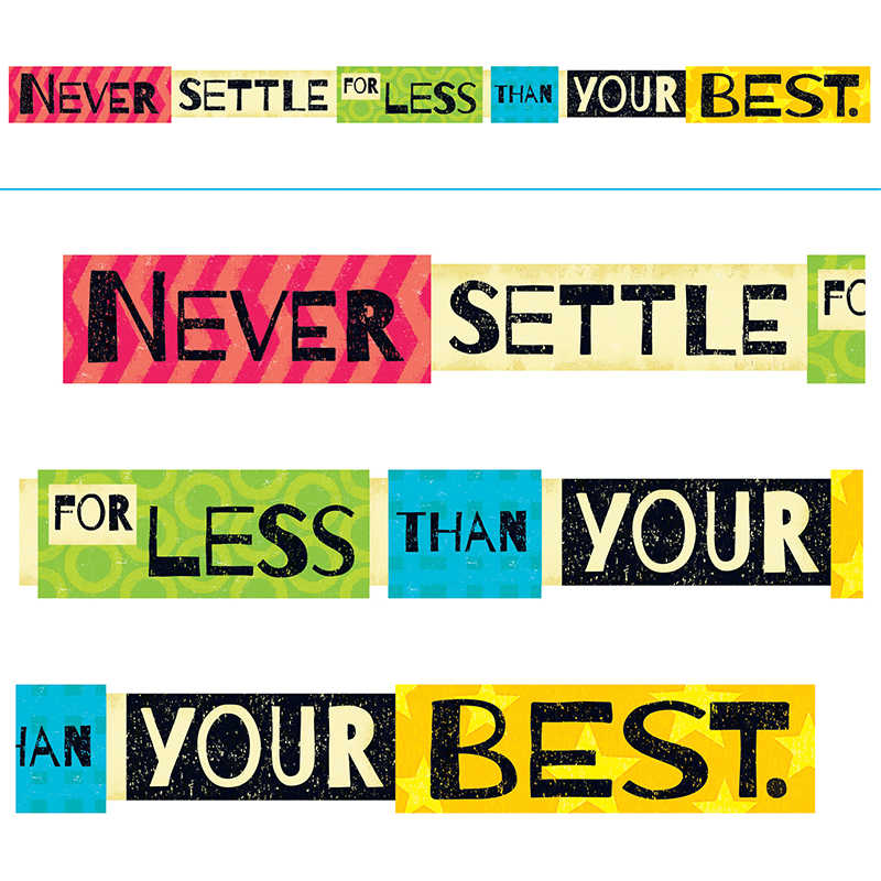 TeachersParadise - ARGUS® Argus® 10' Banner "NEVER SETTLE FOR LESS THAN ...