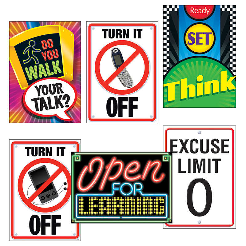 TeachersParadise - ARGUS® Learning Signs Posters Combo Pack, 6 pcs. - T ...